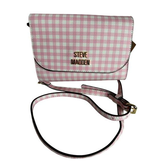 Steve Madden | Bags | Brand New Steve Madden Pink White Blynn Flap Over ...